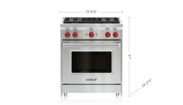 30" Gas Range GR304 Wolf Rangetop
