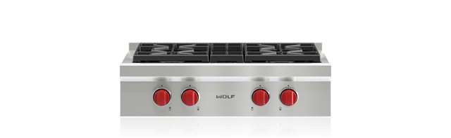 30" Sealed Burner Rangetop - 4 Burners | SRT304 | Wolf Appliances