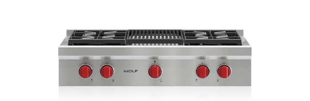 Wolf 36" Sealed Burner Rangetop - 4 Burners and Infrared Charbroiler ...