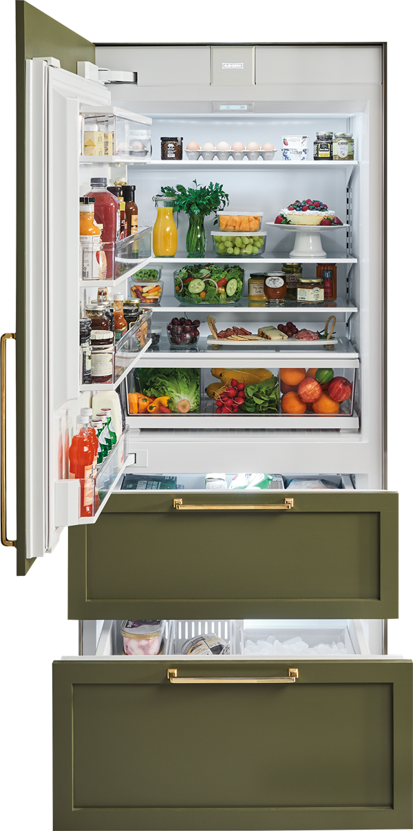 36" Designer Over-and-Under Refrigerator/Freezer with Ice Maker - Panel ...