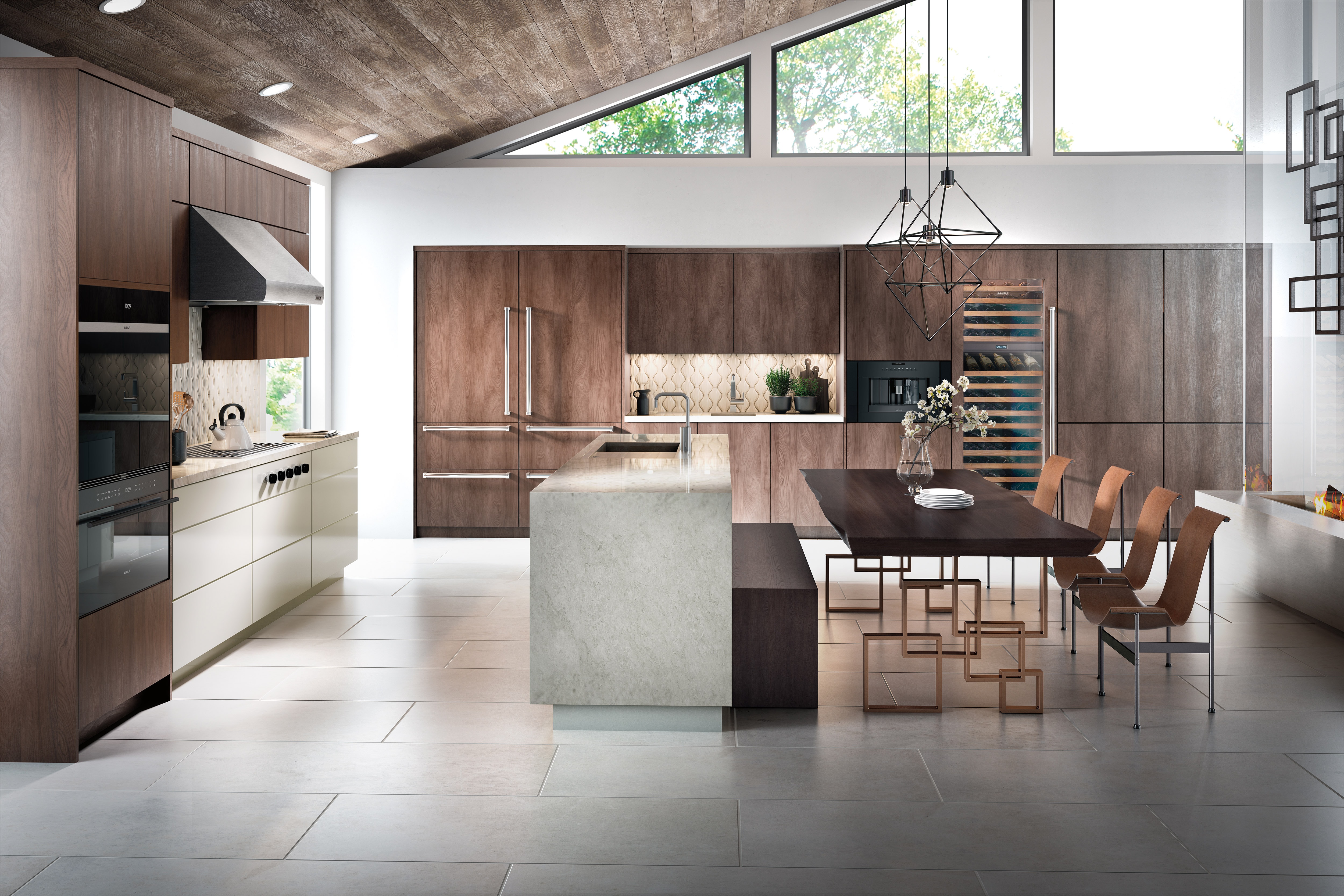 36" Designer Over-and-Under Refrigerator/Freezer with Ice Maker - Panel ...