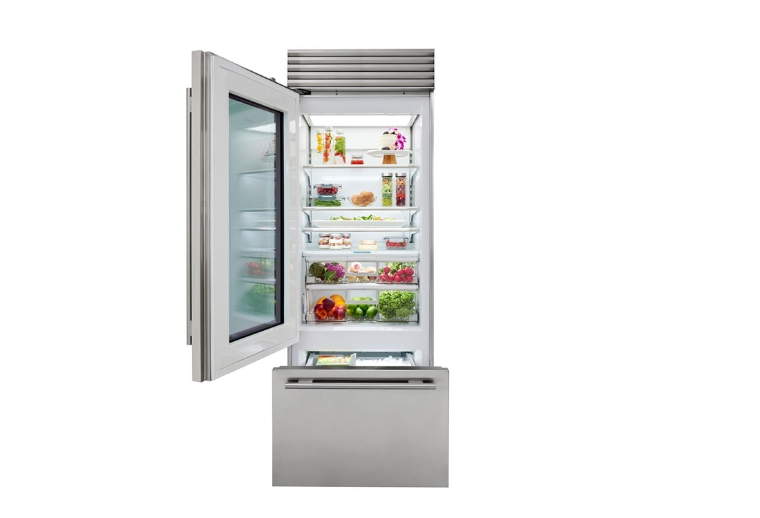 Sub-Zero 30" Classic Over-and-Under Refrigerator Glass Door